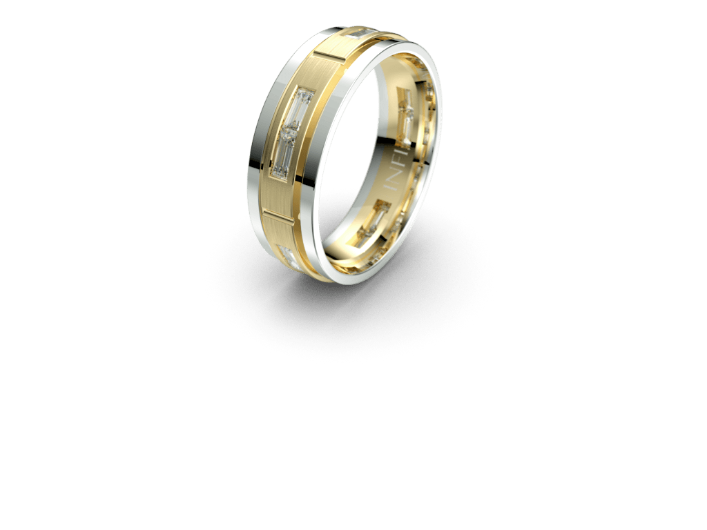 Yellow & White Gold Diamond set Wedding Band - Argyle Jewellers Yellow & White Gold Diamond set Wedding Band - Argyle Jewellers